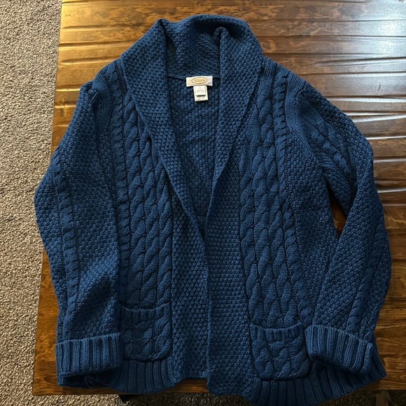 Talbots | Sweaters | Talbots Blue Cable Knit Cardigan | Poshmark